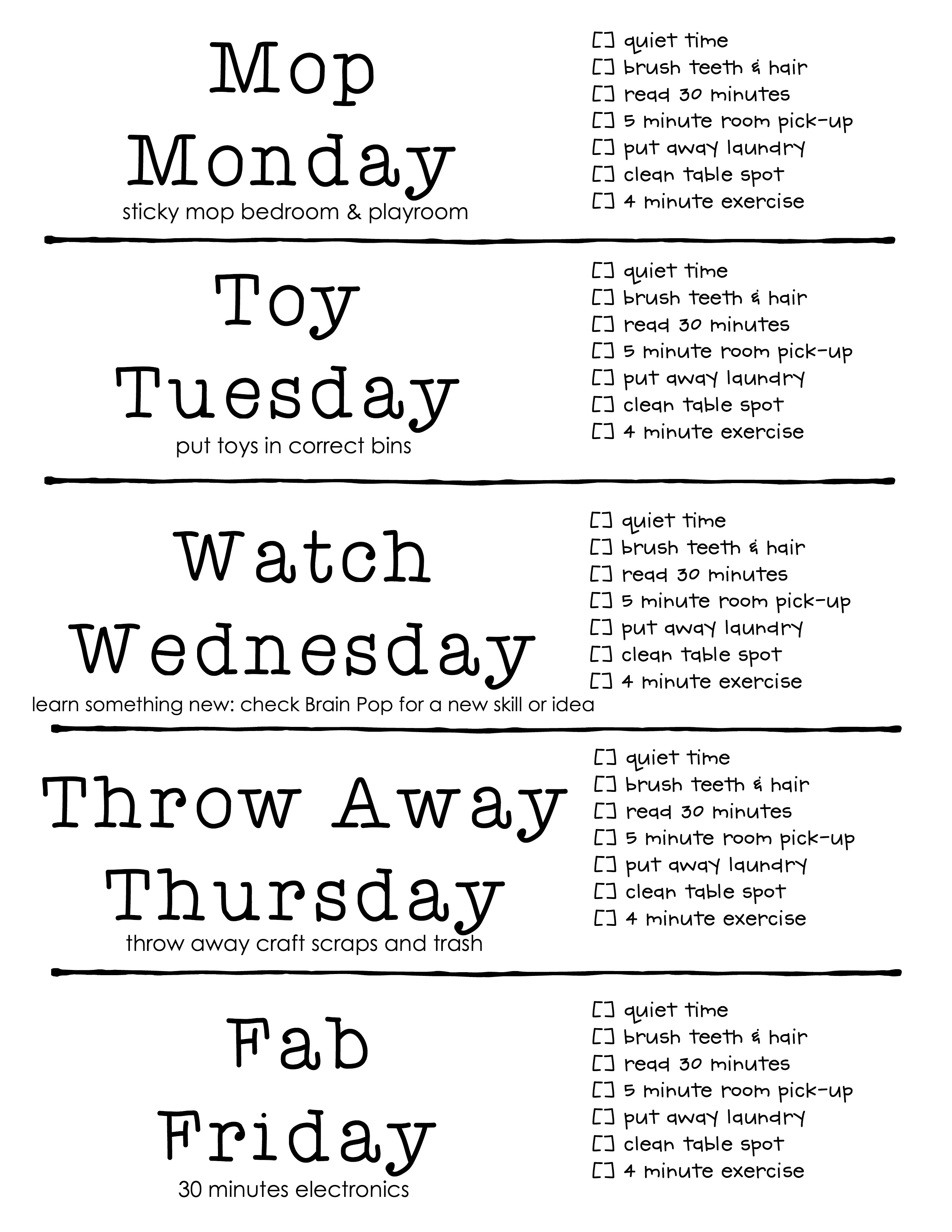 Summer Checklist (Sanity Saver!)